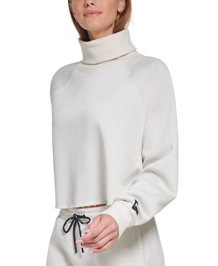DKNY Women's Active Sparkle Fleece Sweater - Macy's