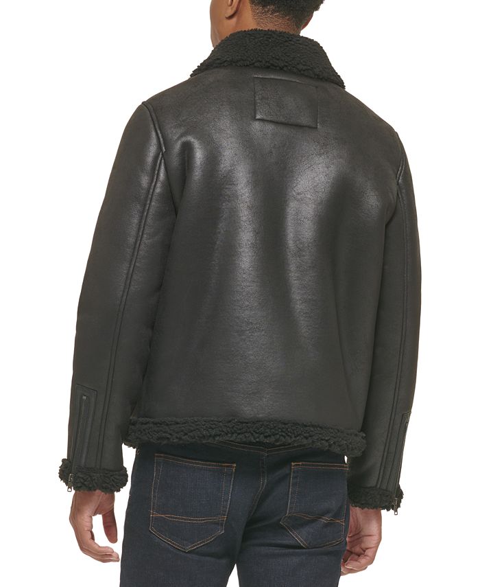 Tommy Hilfiger Men's Faux Leather Shortie Rancher Jacket with Fleece ...