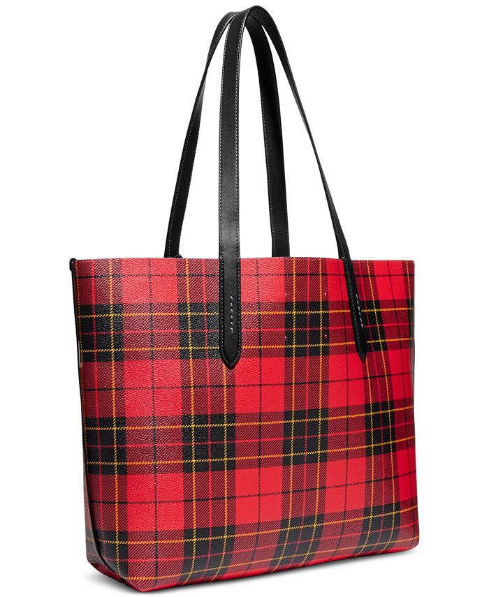 COACH Plaid Print Highline Tote with C dangle & Reviews - Handbags ...