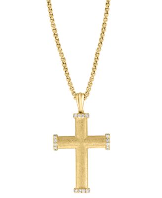 EFFY Collection EFFY® Diamond Cross 18" Pendant Necklace (1/4 ct. t.w ...