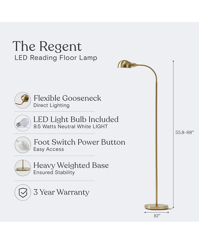 Brightech Regent 68" Gooseneck Pharmacy Reading LED Floor Lamp - Macy's