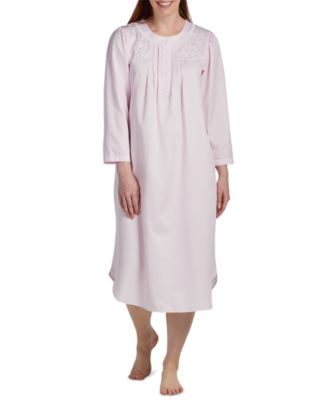 Miss Elaine Women's Embroidered Long-Sleeve Nightgown - Macy's