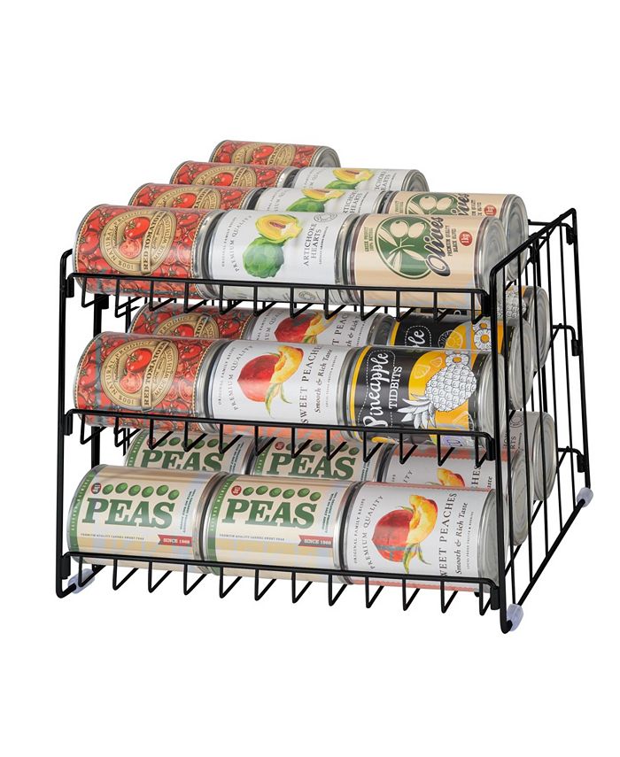 Kitchen Details 3 Tier Can Storage Organizer Rack in Onyx - Macy's