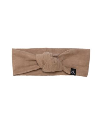 Baby Girl Waffle Cotton Knotted Headband Taupe - Infant - Macy's