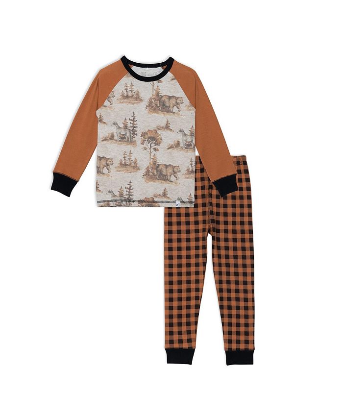 Deux par Deux Boy Organic Cotton Two Piece Pajama Set With Bear And ...