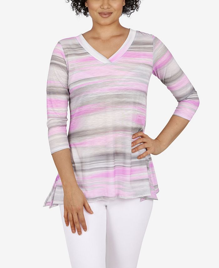 Ruby Rd. Petite Sunset Stripe Top - Macy's