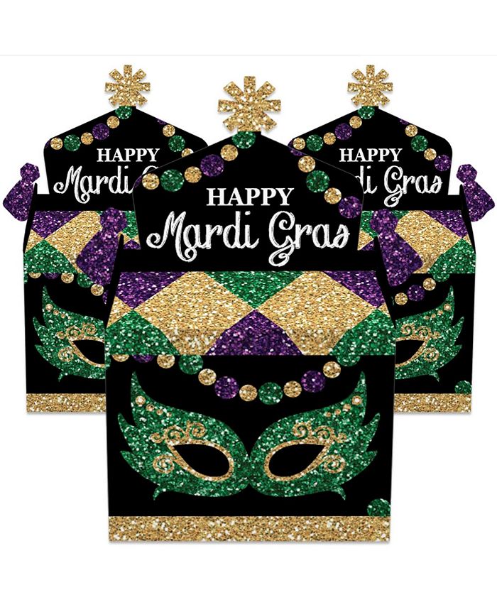 Big Dot of Happiness Mardi Gras - Treat Box Party Favors - Masquerade ...