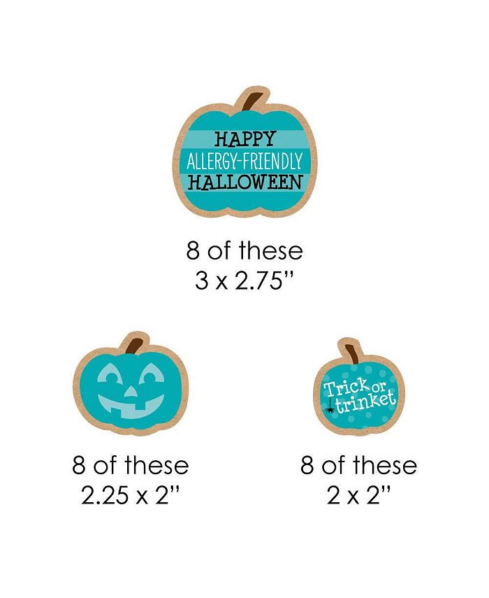 Big Dot of Happiness Teal Pumpkin - Diy Shaped Halloween Allergy ...
