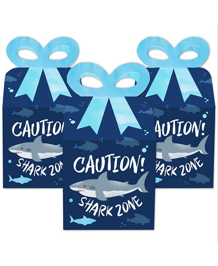Big Dot of Happiness Shark Zone - Square Favor Gift Boxes - Jawsome ...