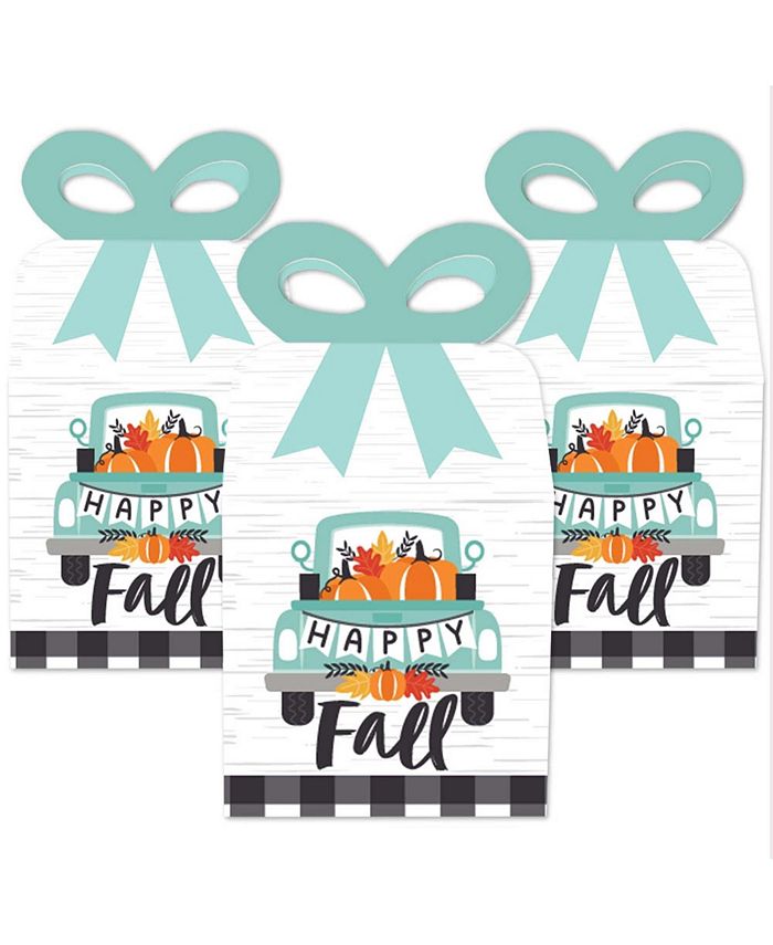 Big Dot of Happiness Happy Fall Truck - Square Favor Gift Boxes ...