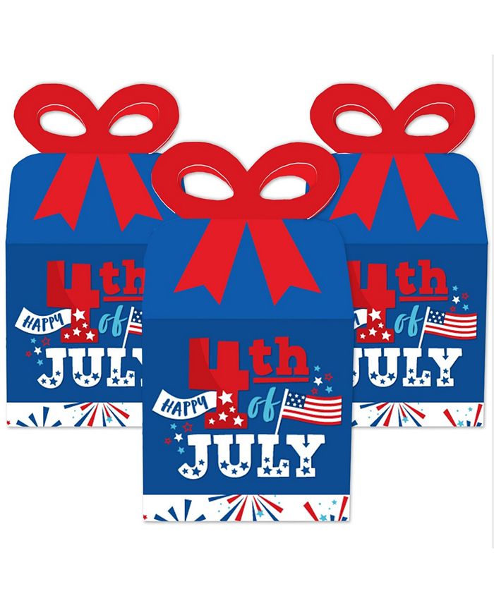 Big Dot of Happiness Firecracker 4th of July - Square Favor Gift Boxes ...