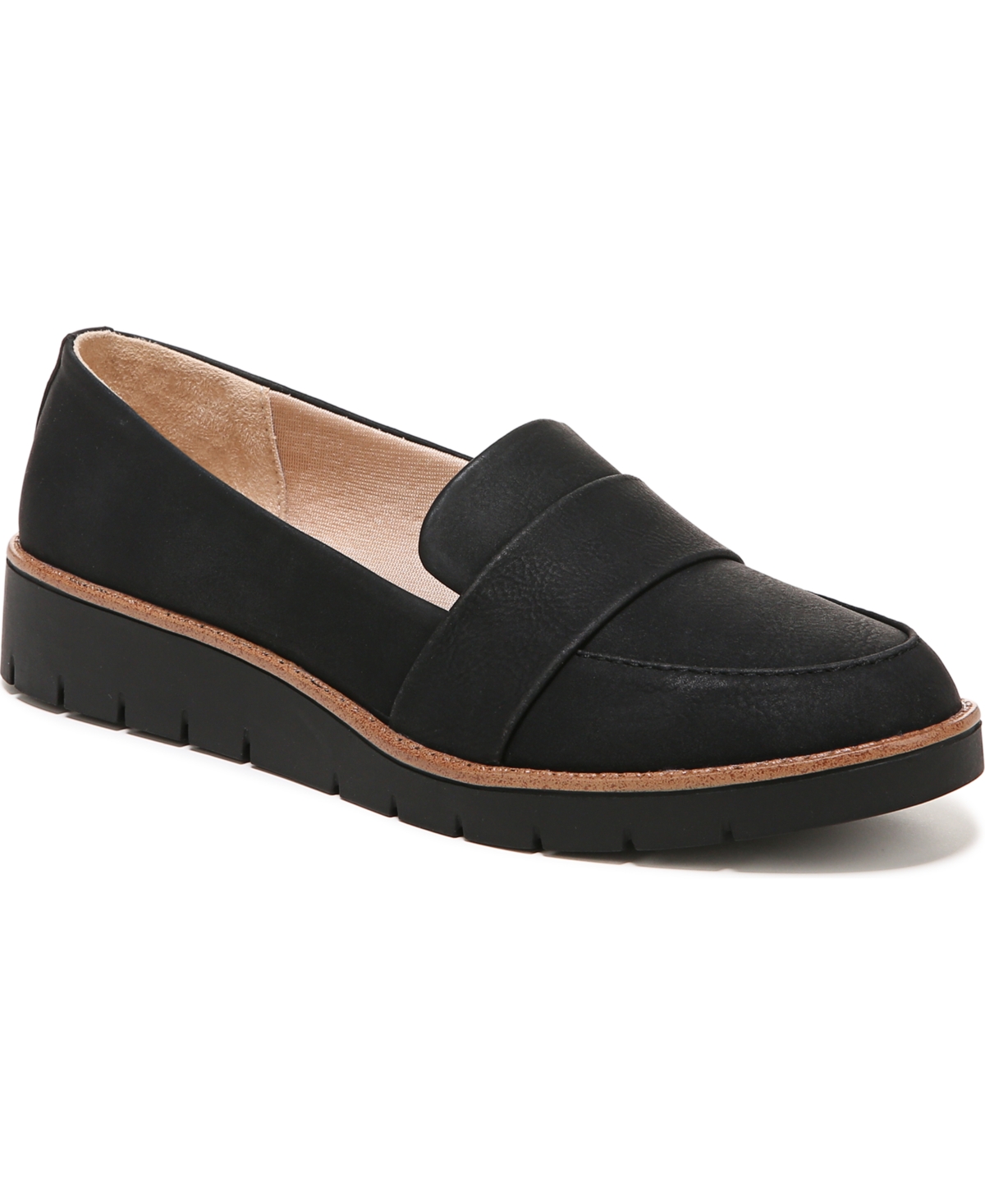 Click here for LifeStride Ollie Slip On Loafers - Black Faux Sued... prices