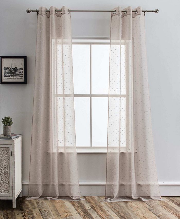 Dainty Home Ribbons Window Panel Set, 76" x 84" - Macy's