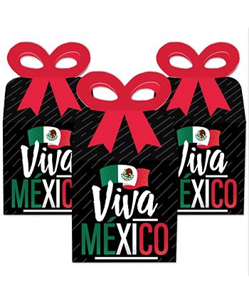 Big Dot of Happiness Viva Mexico - Square Favor Gift Boxes - Mexican ...