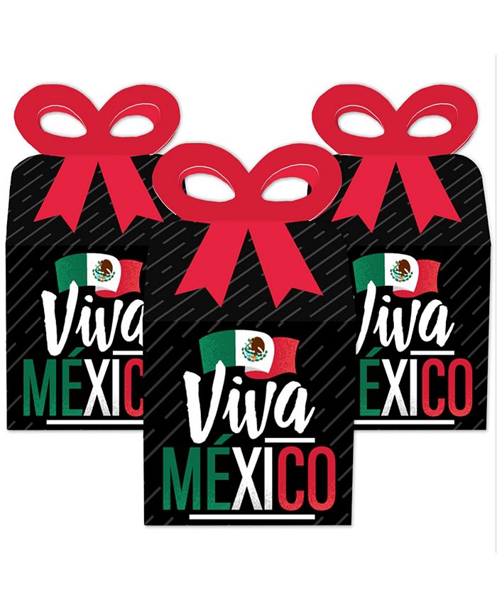 Big Dot of Happiness Viva Mexico - Square Favor Gift Boxes - Mexican ...