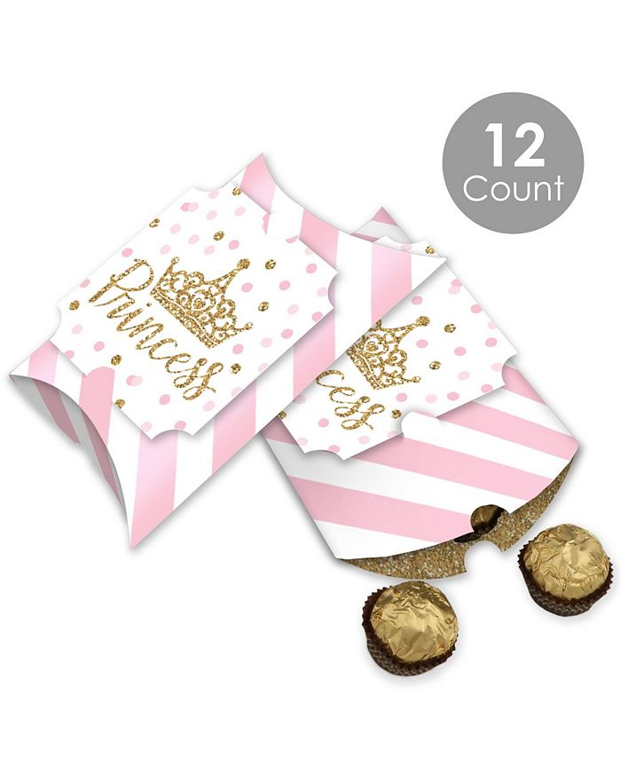 Big Dot of Happiness Little Princess Crown - Favor Gift Boxes - Pink ...