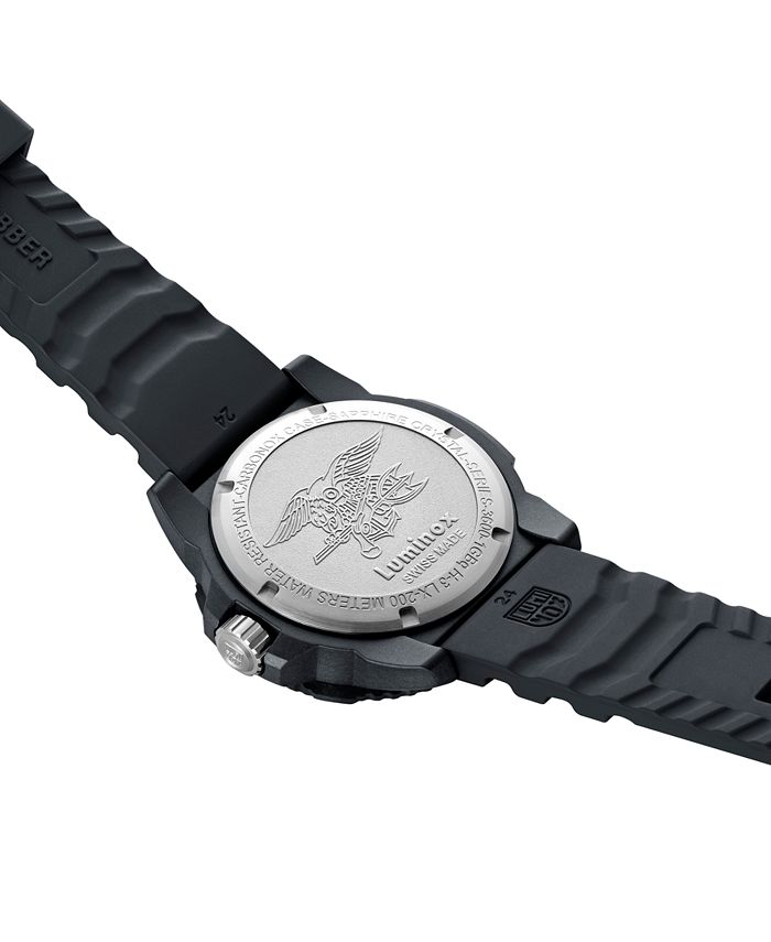 Luminox Men's Swiss Navy Seal Magnifying Glass Dive Black Rubber Strap ...
