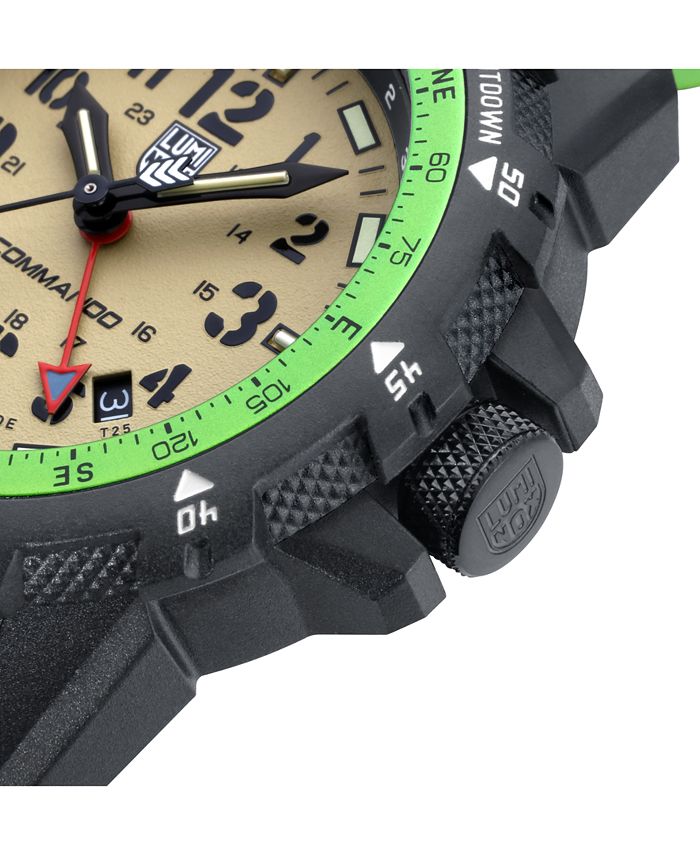 Luminox Men's Swiss Commando Raider Military GMT Green Rubber Strap ...