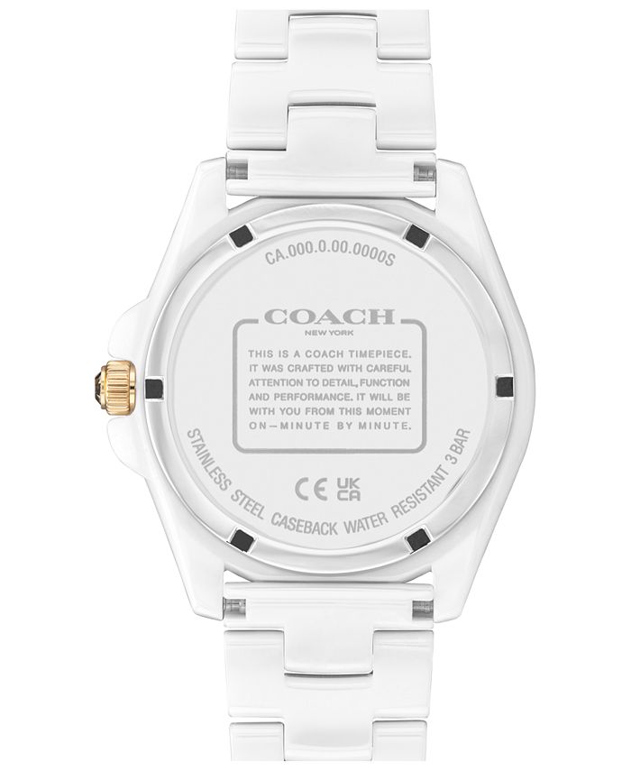 COACH Women's Greyson Ceramic Bracelet Watch, 36mm - Macy's