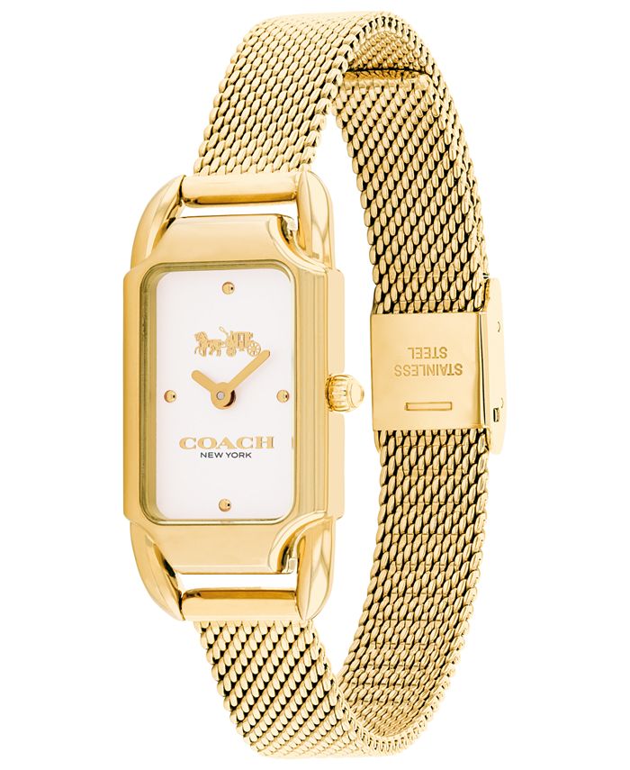 COACH Women's Cadie Stainless Steel Mesh Bracelet Watch, 17.5 x 28.5mm ...