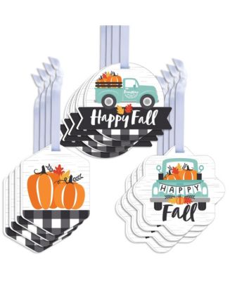 Happy Fall Truck - Assorted Hanging Favor Tags - Gift Tag Toppers - Set ...