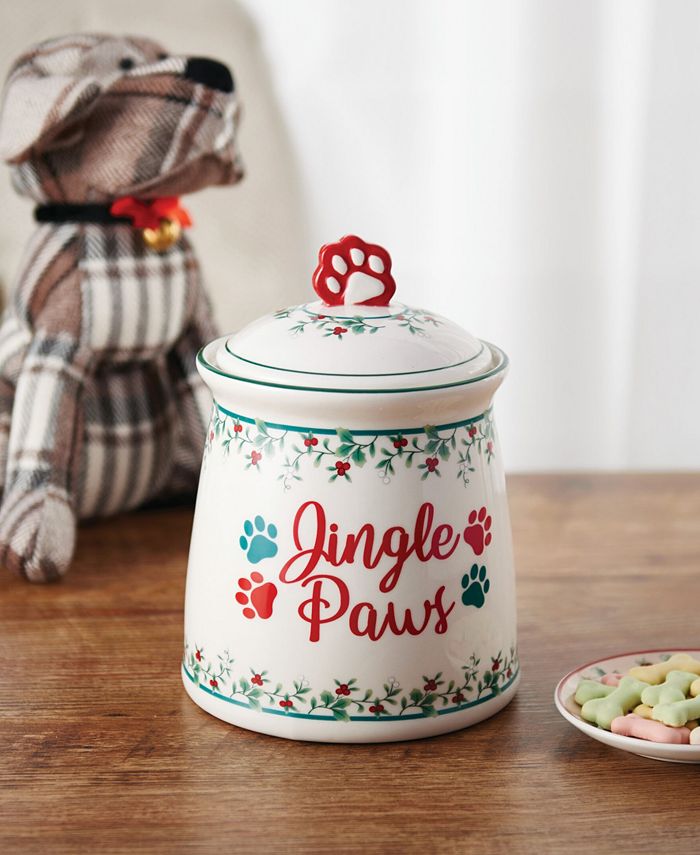 Winterberry Pfaltzgraff Jingle Paws Pet Treat Jar - Macy's