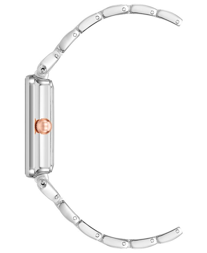 Anne Klein Women's Silver-Tone and Rose Gold-Tone Alloy Square Bracelet ...
