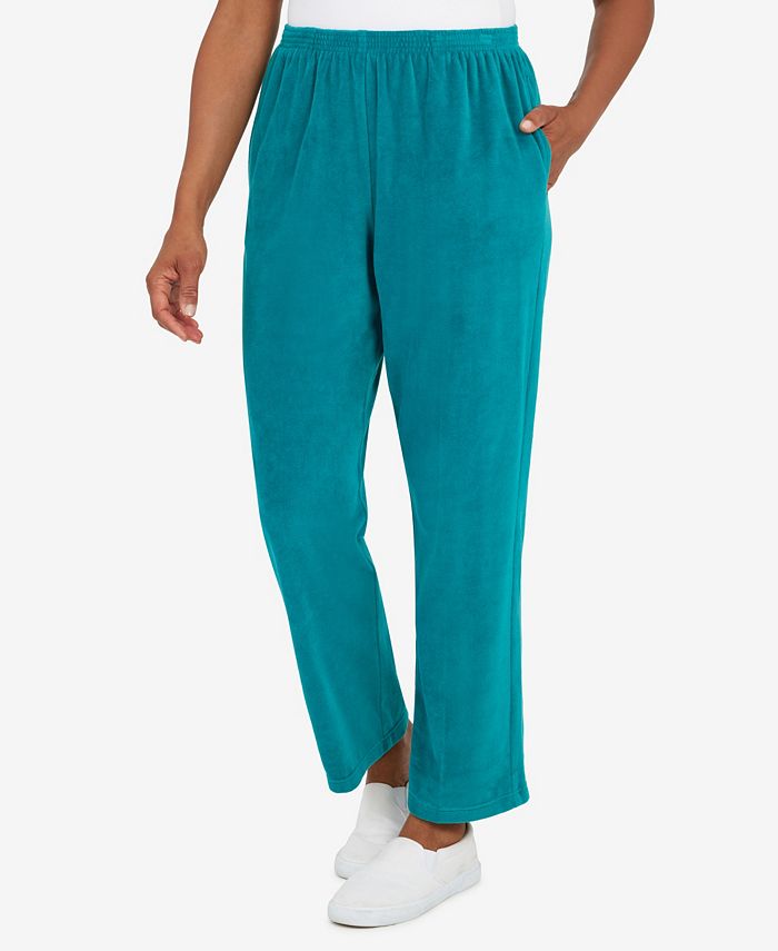 Alfred Dunner Petite The Big Easy Velour Pull-On Straight Leg Average ...