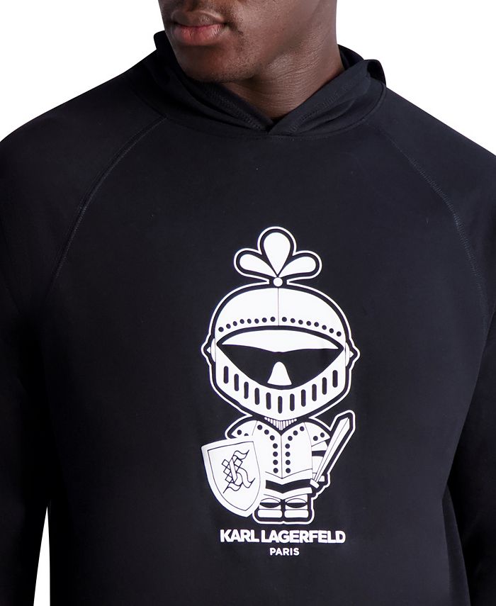 Karl Lagerfeld Paris Men's Armored Karl Logo Long Sleeve Raglan Hoodie ...
