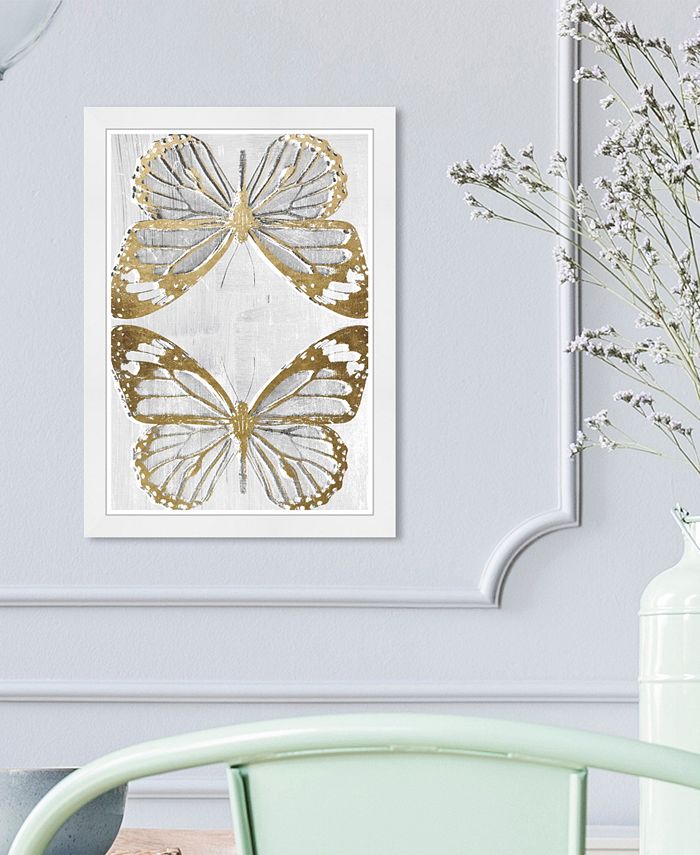 Wynwood Studio Metallic Insect Wing Framed Print Wall Art, 15" x 21 ...