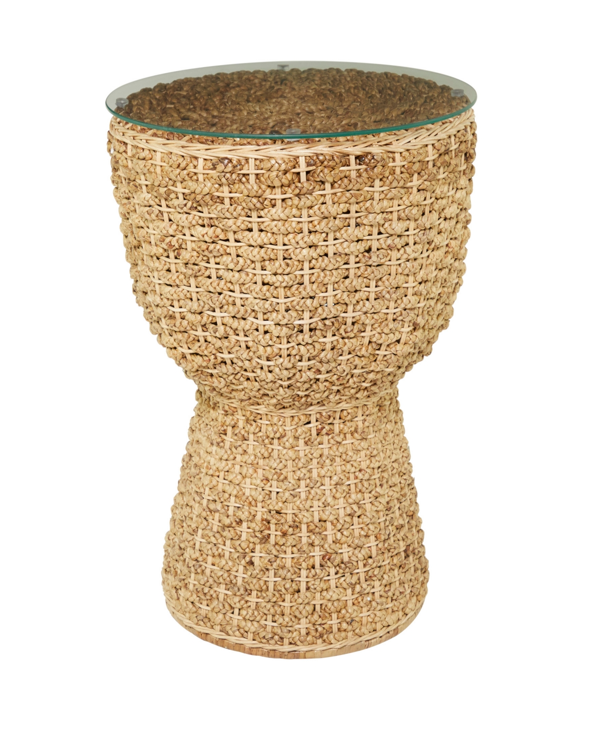 Click here for Rosemary Lane Handmade Woven Accent Table with Gla... prices