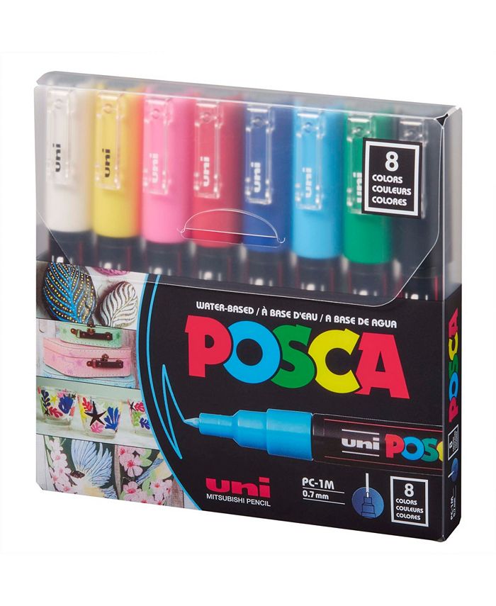 POSCA 8 Piece Color Paint Extra Fine Marker Set, 1 ml - Macy's