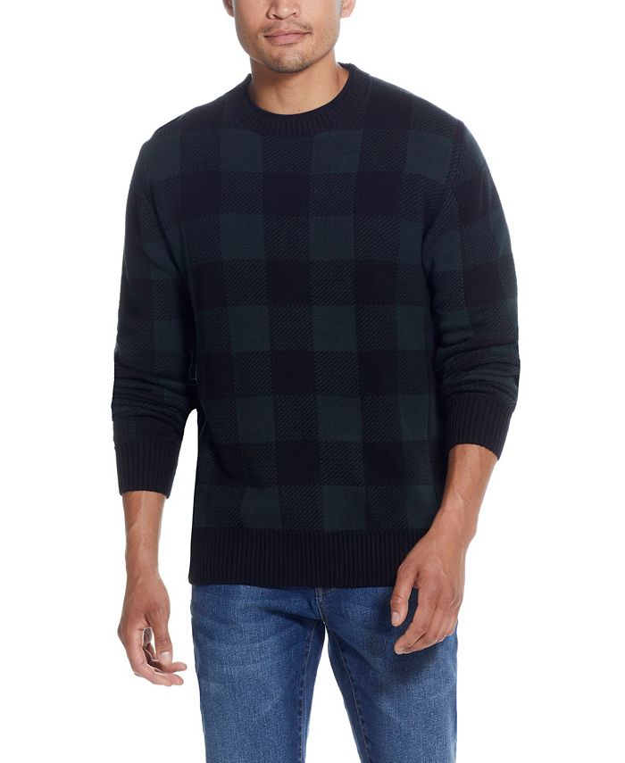 Weatherproof Vintage Men's Plaid Crew Neck Sweater - Macy's