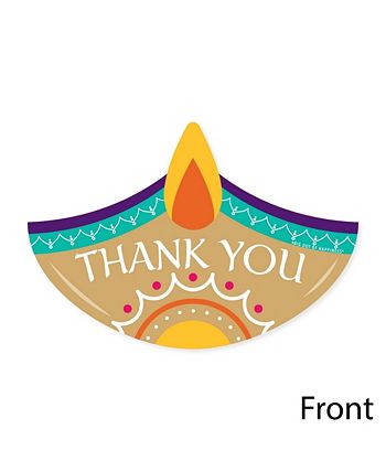 Big Dot of Happiness Happy Diwali - Festival of Lights Shaped Thank You ...
