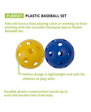 Champion Sports Plastic Baseballs, Set of 18 - Macy's