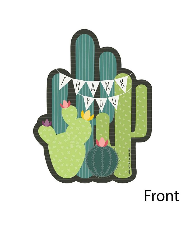 Big Dot of Happiness Prickly Cactus Party - Fiesta Party Shaped Thank ...