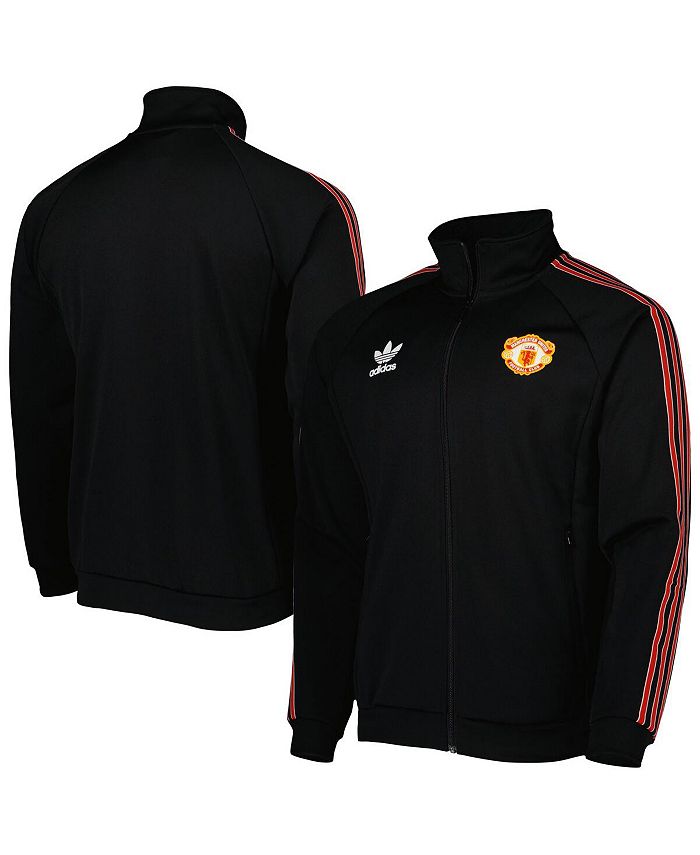 adidas Men's Black Manchester United Retro Raglan Full-Zip Track Jacket ...