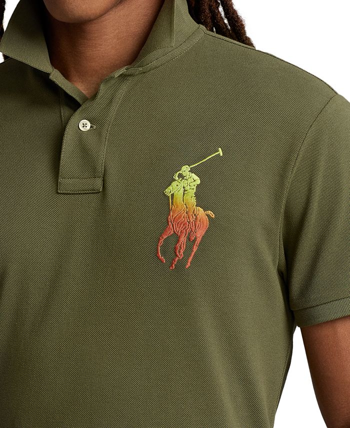 Polo Ralph Lauren Men's Custom Slim Fit Big Pony Mesh Polo Shirt & Reviews - Polos - Men - Macy's