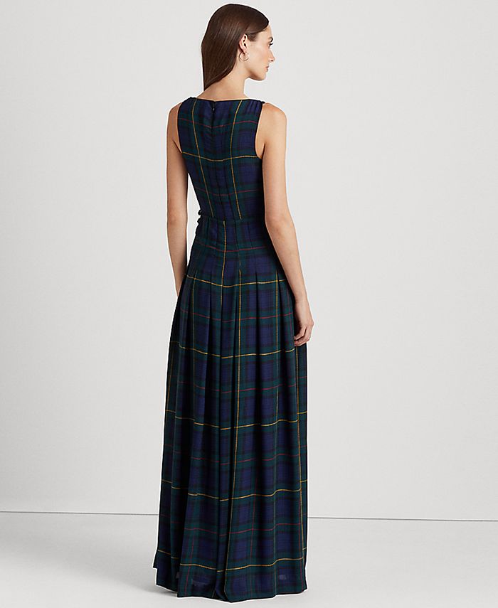 Lauren Ralph Lauren Women's Plaid Georgette Gown - Macy's