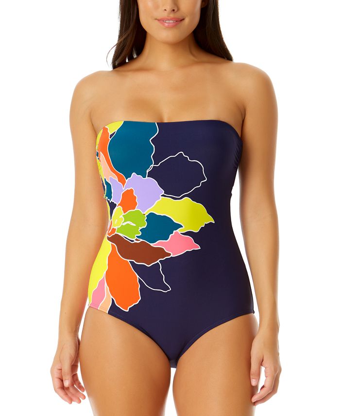 Anne Cole Womens Printed Bandeau One Piece Swimsuit Macys