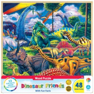Masterpieces Wood Fun Facts - Dinosaur Friends 48 Piece Wood Puzzle ...