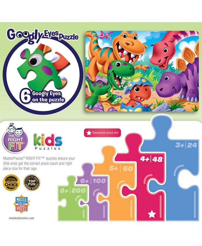 Masterpieces Googly Eyes - Dinosaurs 48 Piece Jigsaw Puzzle for kids ...
