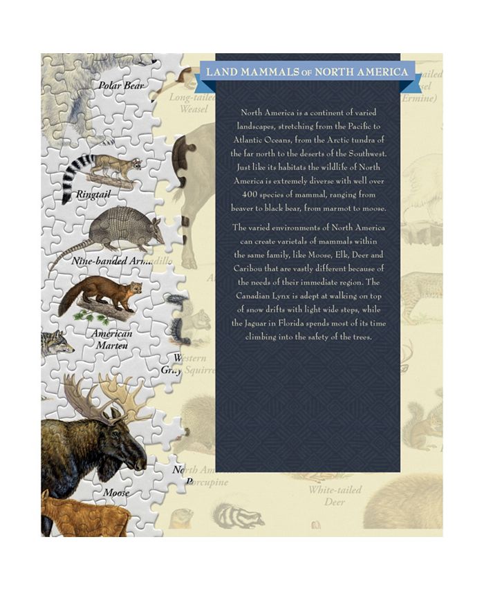 Masterpieces Land Mammals of North America 1000 Piece Jigsaw Puzzle ...