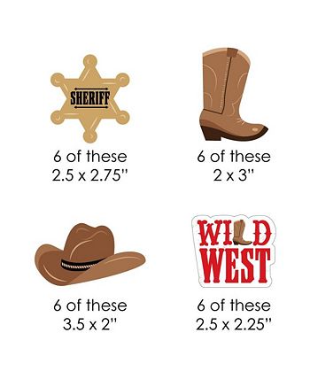 Big Dot of Happiness Western Hoedown - DIY Shaped Wild West Cowboy ...