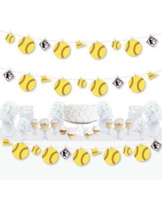 Grand Slam - Fastpitch Softball Party DIY Decor Clothespin Garland ...