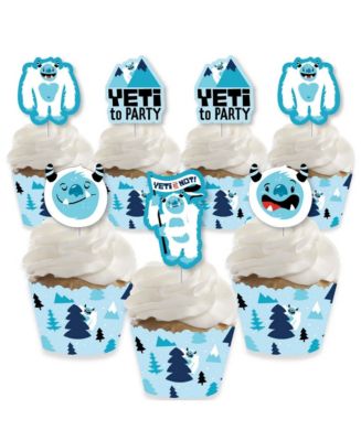 Yeti to Party - Cupcake Decor - Cupcake Wrappers & Treat Picks Kit - 24 ...