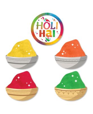 Holi Hai - DIY Shaped Festival of Colors Party Cut-Outs - 24 Count - Macy's