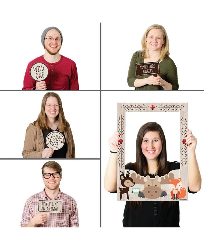 Big Dot of Happiness Woodland Creatures - Birthday Party Selfie Photo ...