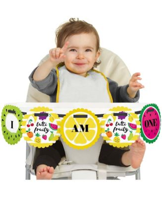 Big Dot of Happiness Tutti Fruity 1st Birthday Highchair Decor - I Am ...
