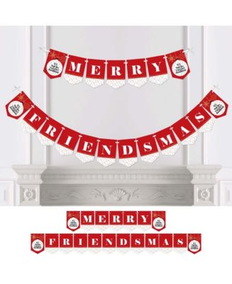 Red and Gold Friendsmas - Friends Christmas Bunting Banner - Merry ...